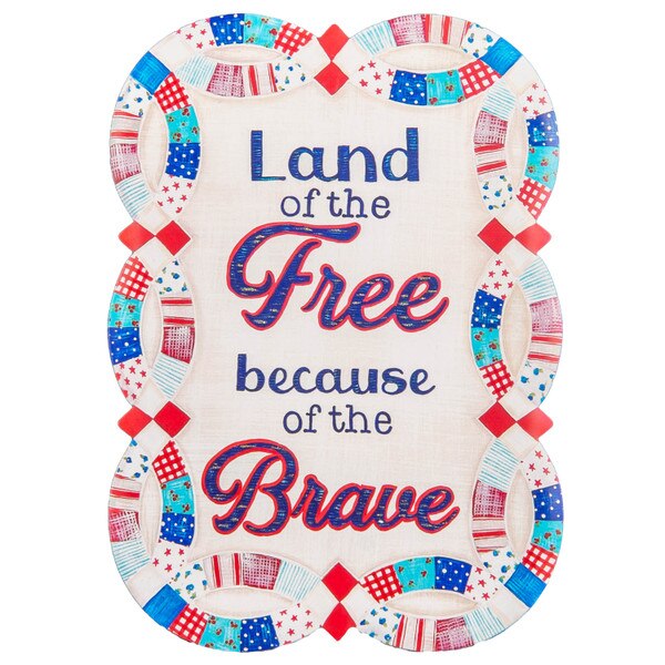 Quilted Free & Brave Sign by The Round Top Collection