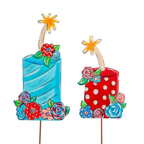 Whimsy Red & Blue Firecrackers by The Round Top Collection