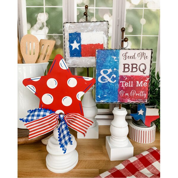 Small White Display Poles by The Round Top Collection