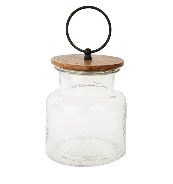 CED Glass Jar with Natural Wood Lid by The Round Top Collection