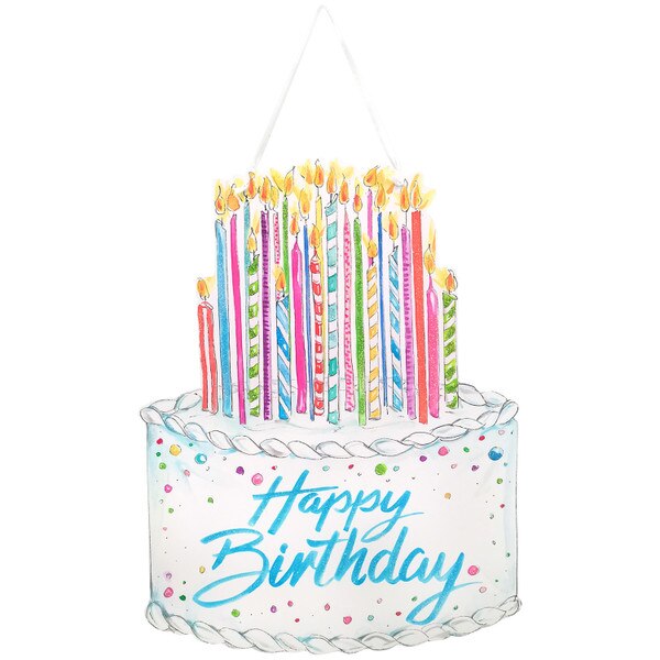 Happy Birthday Cake PVC Door Hanger by The Round Top Collection