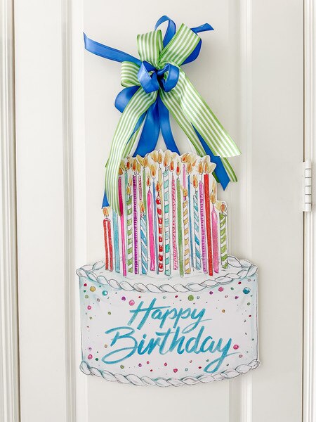 Happy Birthday Cake PVC Door Hanger by The Round Top Collection